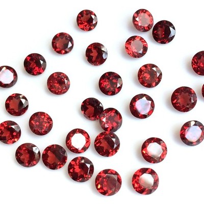 Natural Garnet Mozambique Round Faceted Cut 3mm To 10mm Loose Gemstone ...