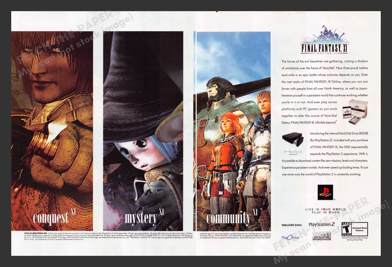 Final Fantasy XI Video Game 2000s Print Advertisement (2 Pages) 2004 | eBay