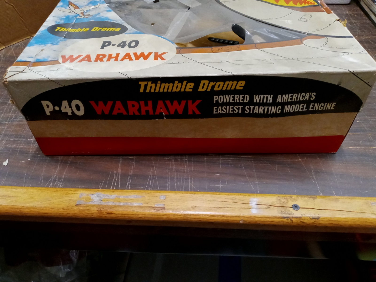 Vtg Cox P-40 Warhawk Flying Tiger Thimble Drome Model Gas Airplane Box ...