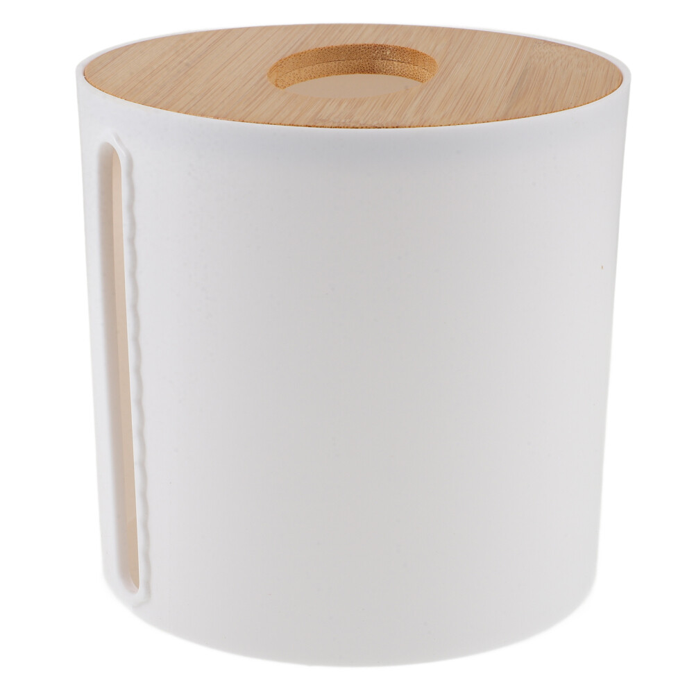Toilet Paper Roll Dispenser with Bamboo Lid Decorative Round Paper ...