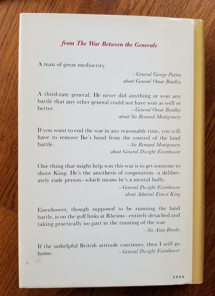 The War Between The Generals, Inside the allied High Command - by David ...