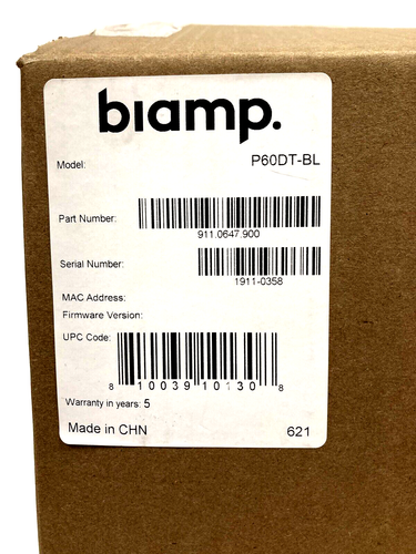 New Single BIAMP Apart P60DT-BL Black 6.5” Two-Way Pendant Loudspeaker ...