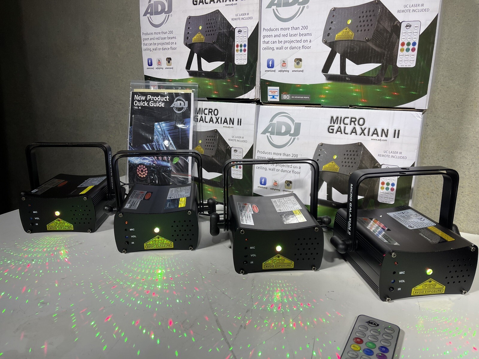 4x American DJ ADJ Micro Galaxian II Club Stage Party Disco Strobe ...
