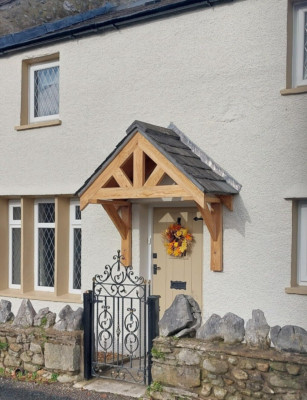 Solid Oak Porch Front Door Canopy Kits , Choose your Size - Free ...