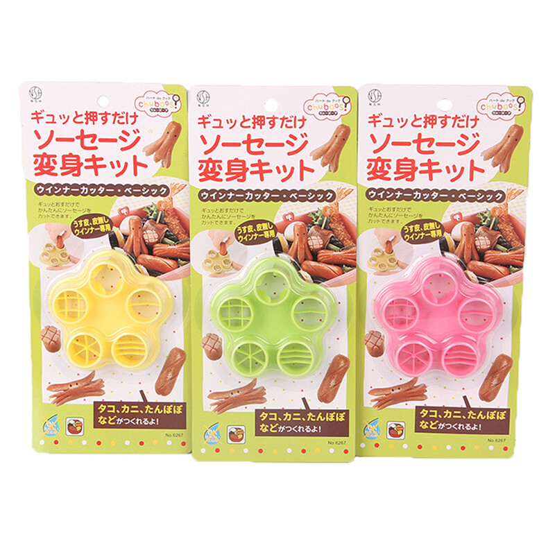 5 in 1 Flower Crab Octopus Style Ham Sausage Cutter Barbecue Hot Dogs ...