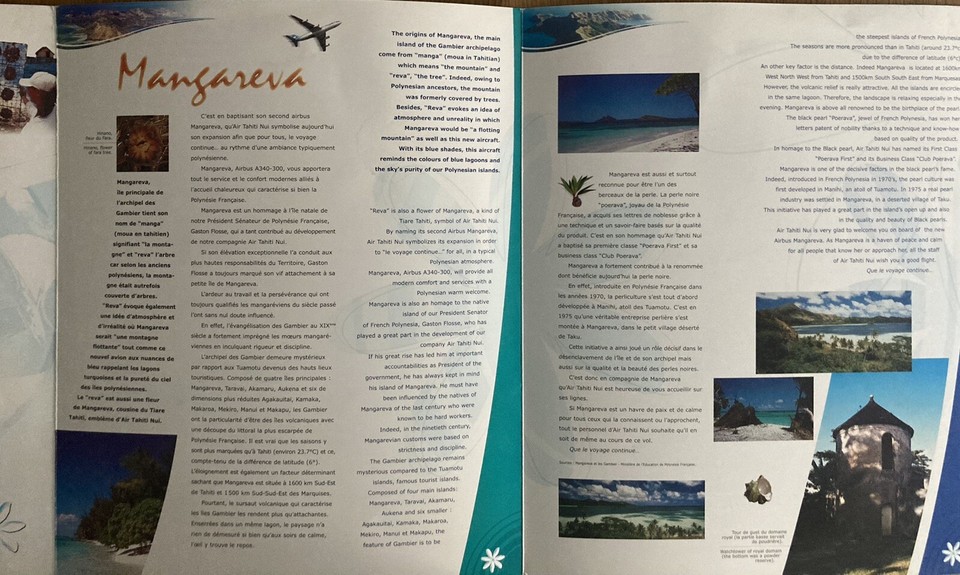 2002 AIR TAHITI NUI AIRLINES BROCHURE A340 | eBay