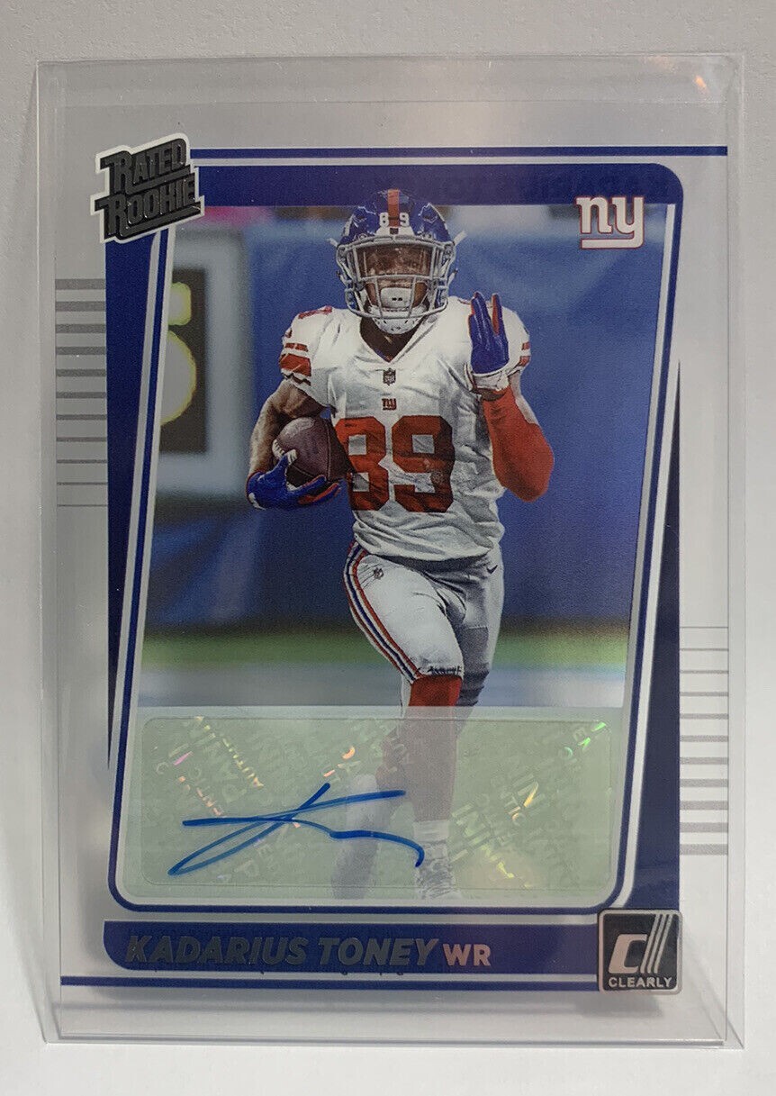 2021 Panini Clearly Rated Rookie KADARIUS TONEY Autograph NY Giants KC ...