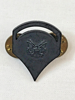Vintage US Military Badge Lapel Squeeze Back Pin Black PI GI Eagle ...