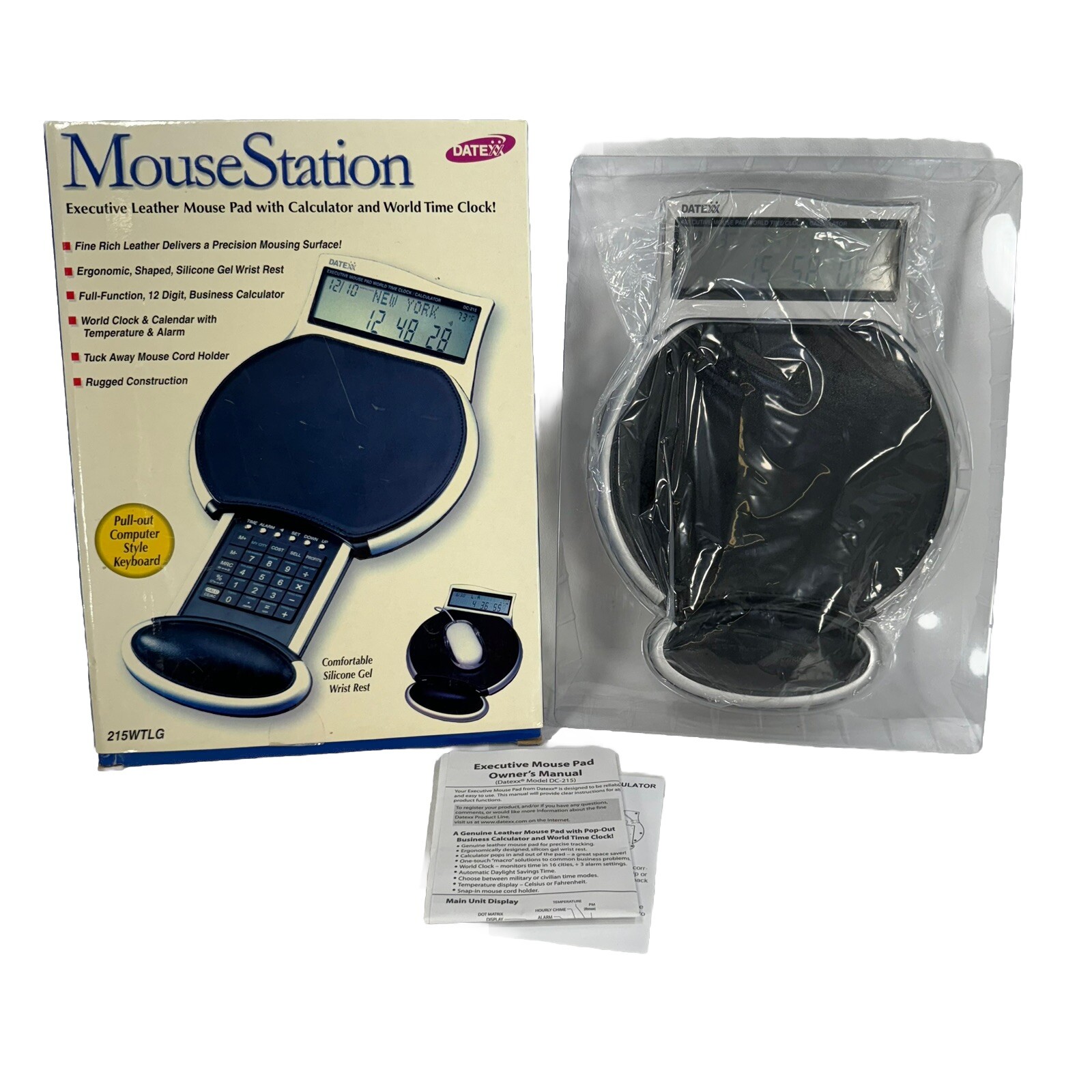 Vintage Datexx World Clock Calculator Executive Mousepad Black Digital ...