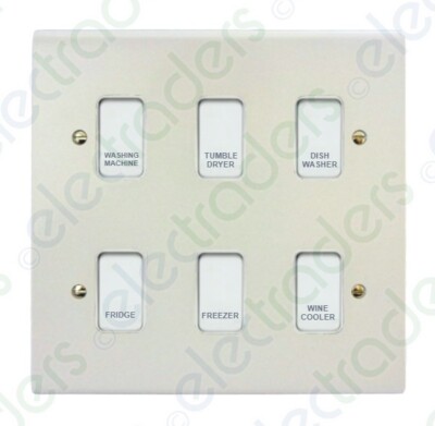 Deta Customised Grid Switch Kitchen Control Panel - 6 Gang (White ...
