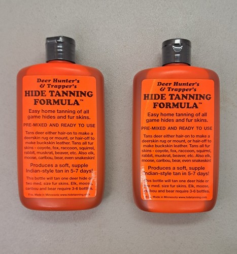 2 Bottles Deer Hunter's & Trapper's Hide Tanning Formula Cumberland ...