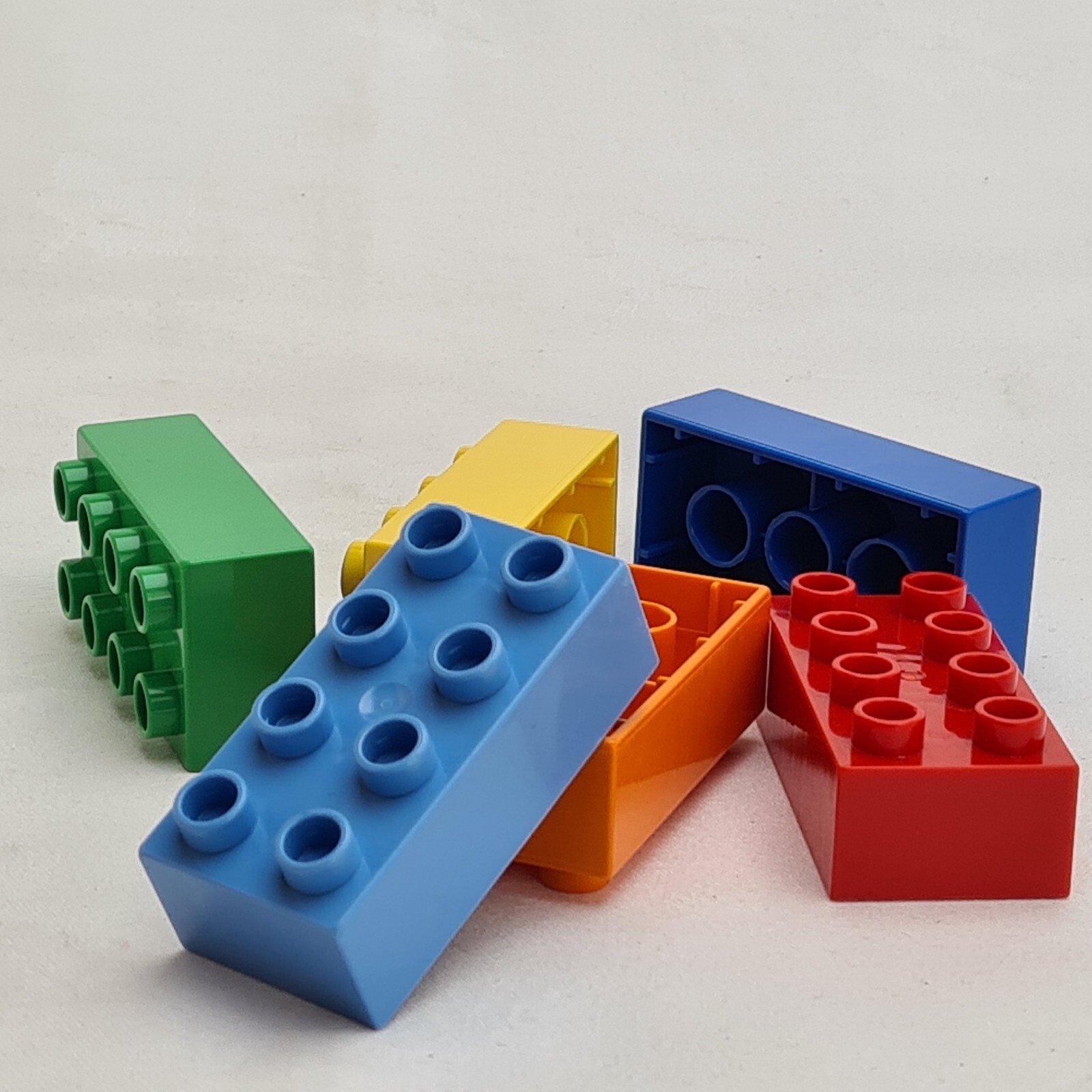 Six Bricks Set. Duplo 2x4 Blocks, 6 Colour Set. Genuine Lego, Washed ...