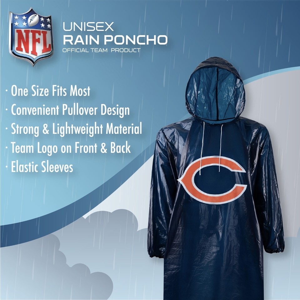 Impact Design NFL Team Unisex Rain Poncho - Regular Men and Women Rain ...