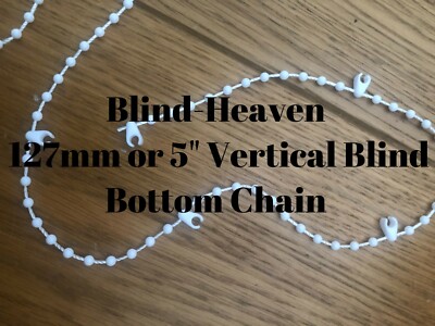 Vertical Blind Bottom Stabilising chain White 127mm or 5" Blind Spares ...