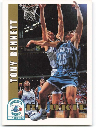 1992-93 Hoops #358 Tony Bennett RC Rookie Charlotte Hornets Basketball ...