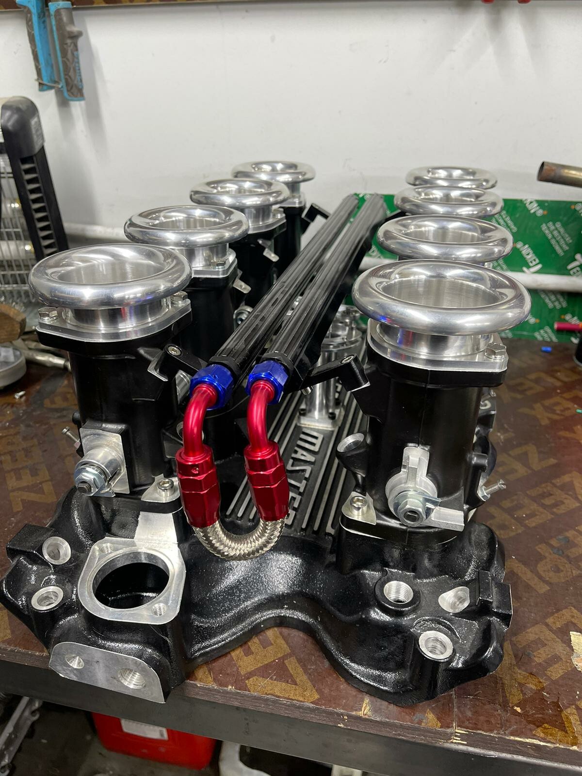 Ford BB 460 Downdraft EFI Stack Intake Manifold System Complete Black ...