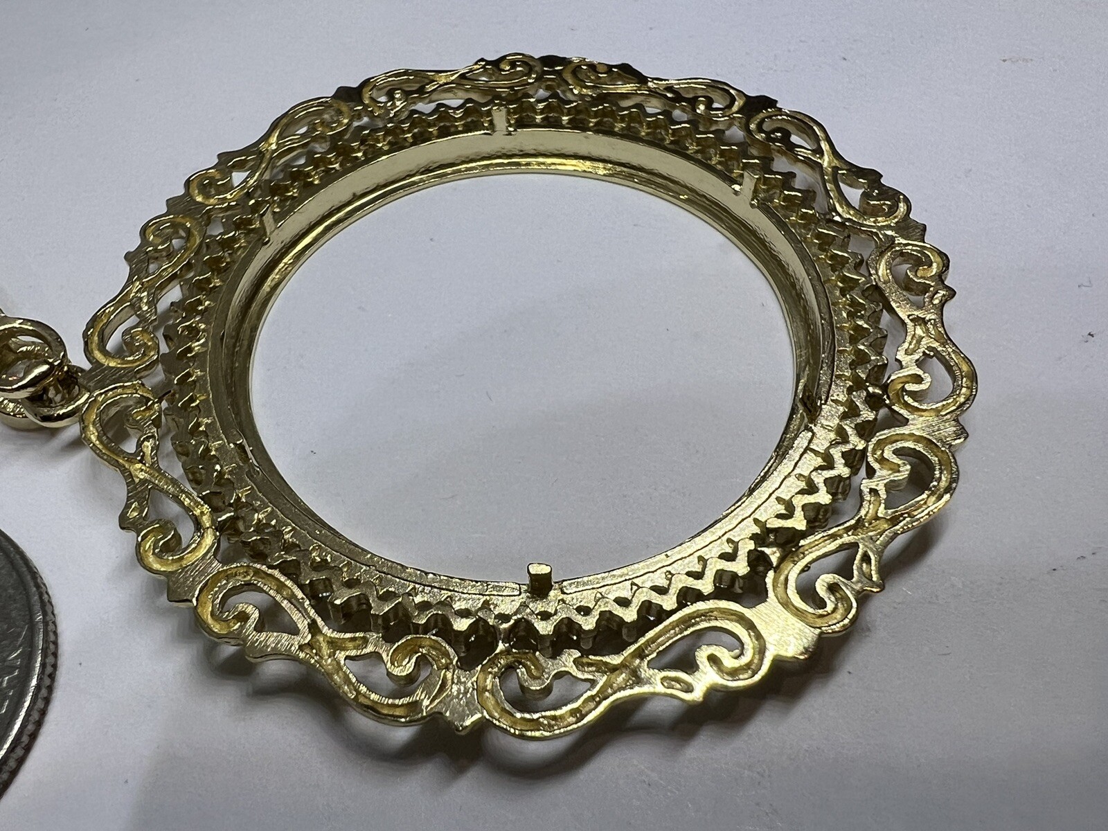 Sale GOLd Bezel 50 pesos pendant 14k mexican centenario coin frame ...