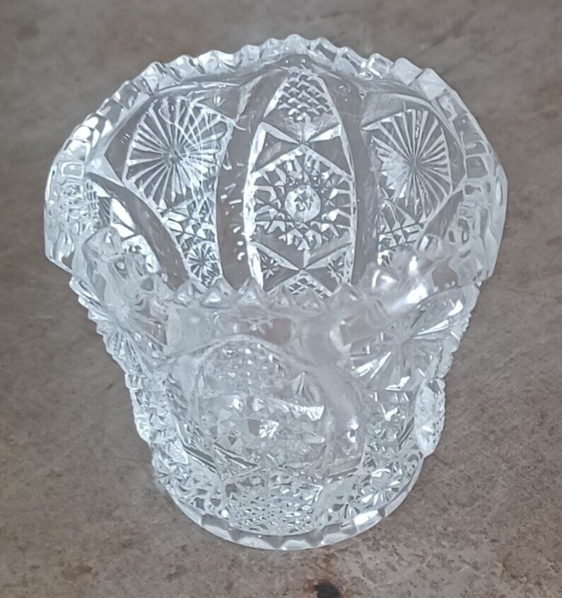 1960's Imperial Clear Cut Glass Bellaire Toothpick Holder Mini Vase 2.5 ...
