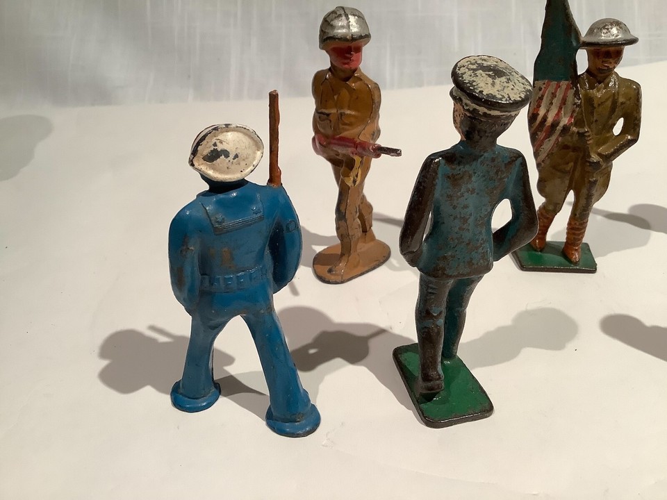 1930's TEN TOY FIGURES SOLDIERS & SAILORS, BARCLAY, GREY IRON, ETC. | eBay