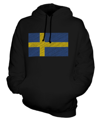 SWEDEN SCRIBBLE FLAG UNISEX HOODIE TOP GIFT SVERIGE SWEDISH | eBay