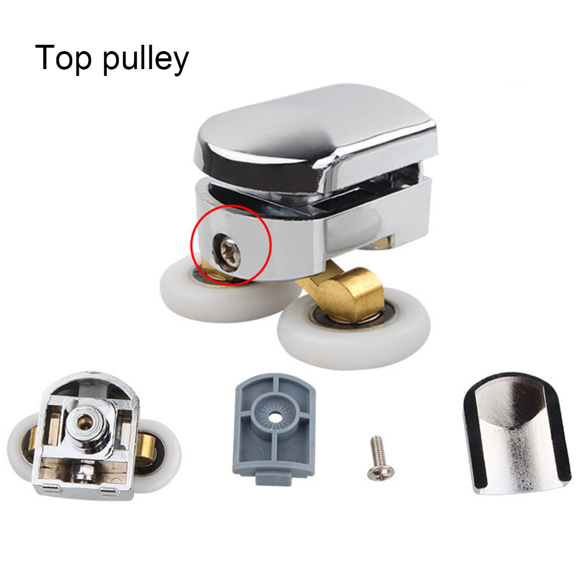 4X Twin Shower Screen Door ROLLERS Runners Wheels Top Bottom 23MM ...