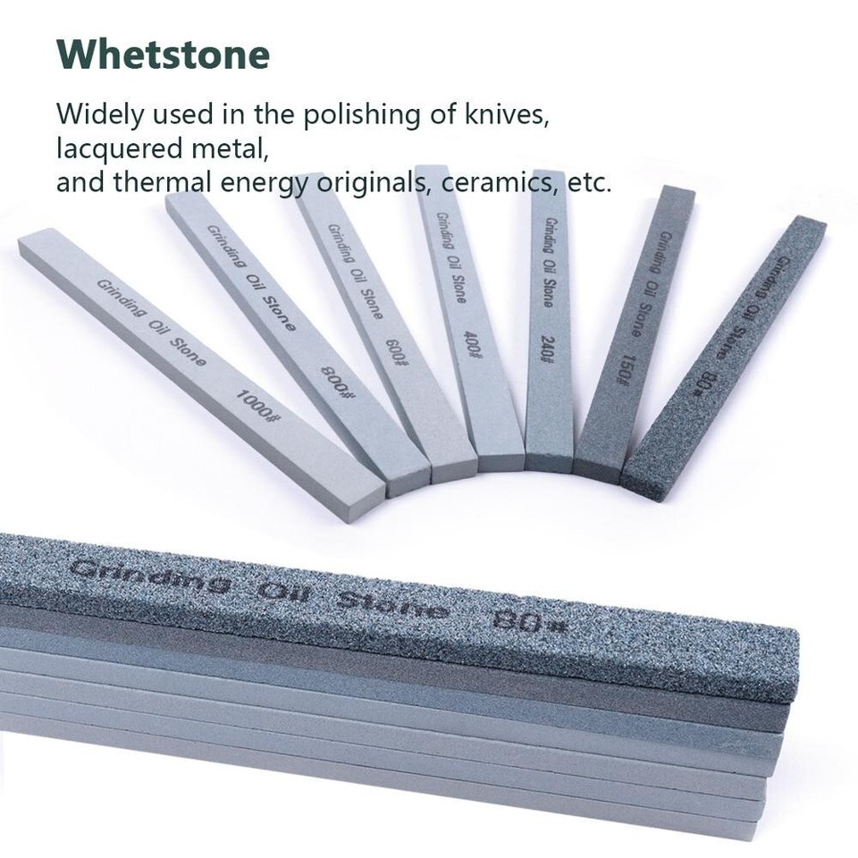 7 PIECES Knife Sharpening Stone Whetstone Green Silicone Carbide ...