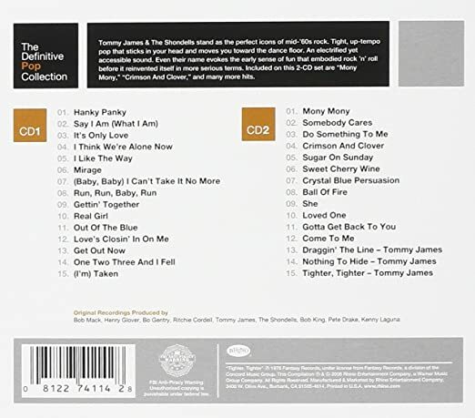 Tommy James & The Shondells: The Definitive Pop Collection(2-Disc Set ...