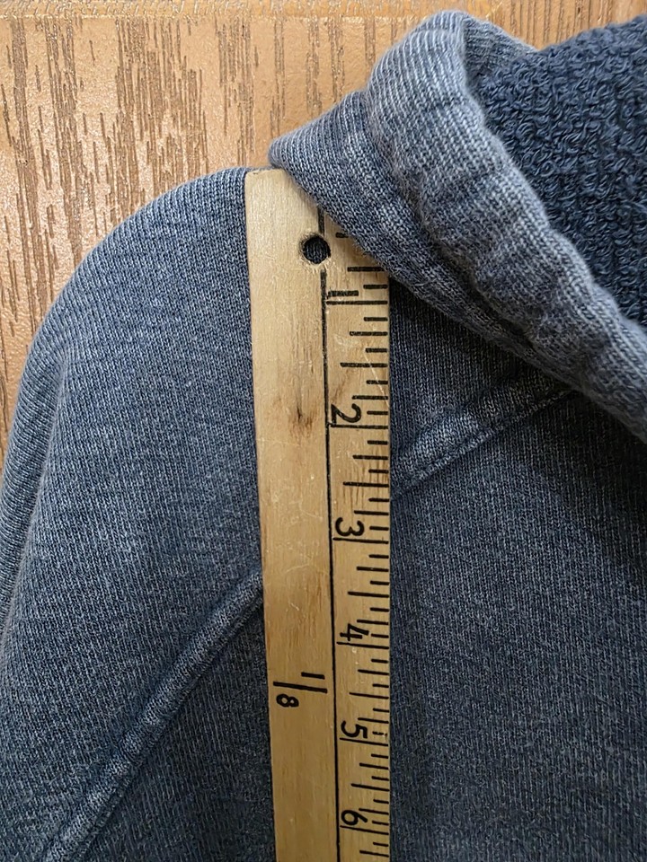 Free People Coat Womens Large Blue Hooded French Terry Long Zip Hoodie ...