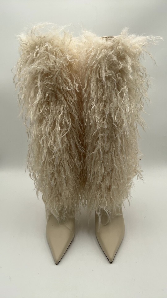 Michael Kors Women Dawn Faux Shearling Boot Cream Shoes 6 | eBay