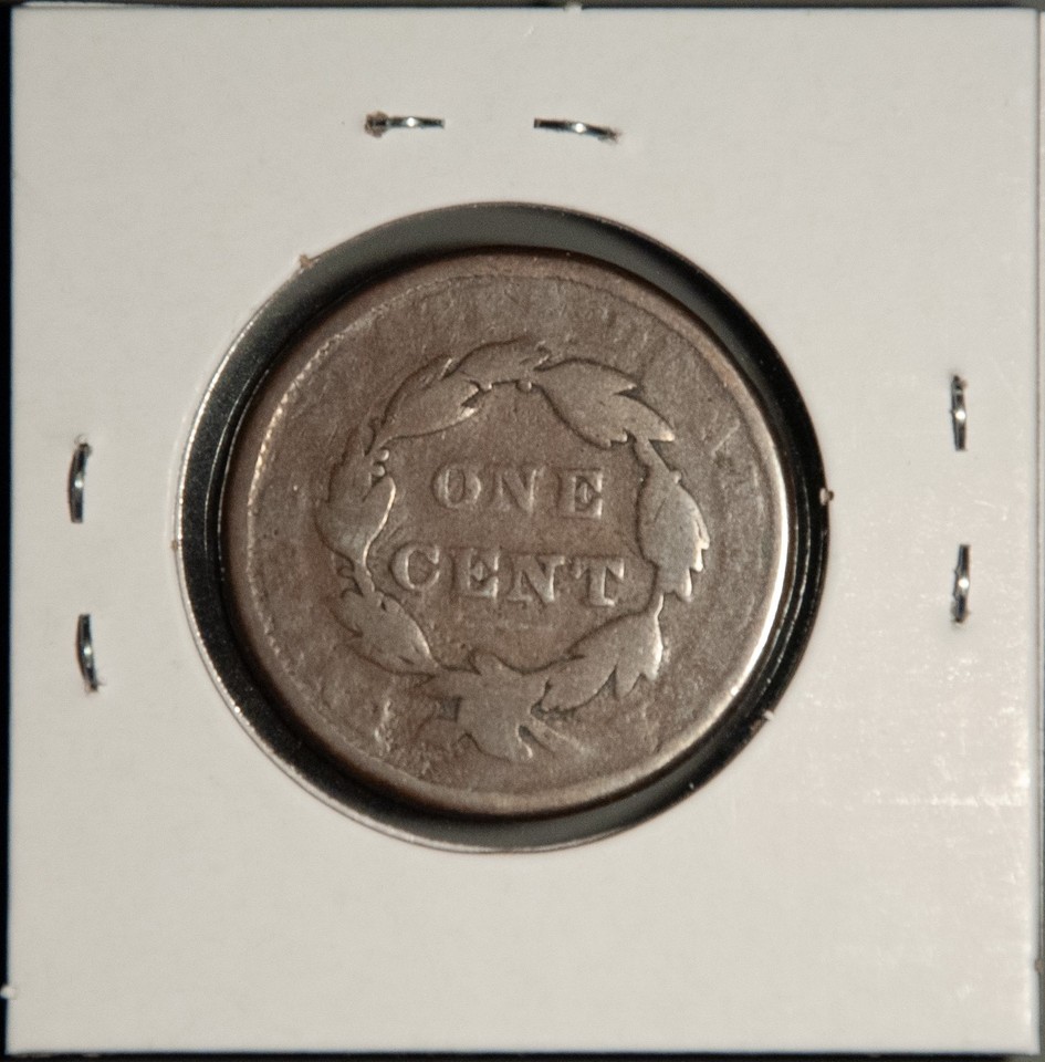 1837 "Liberty Head" Copper 1-Cent Coin Small Letters, Large Cent, Good ...