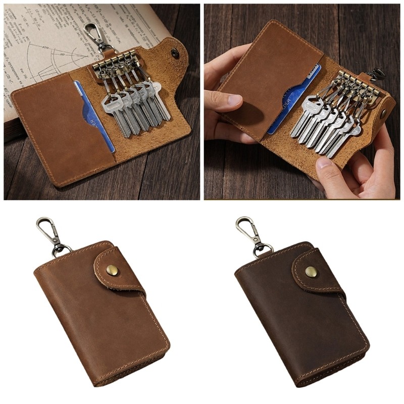 PU Leather Key Card Holder For Men Practical Keychain Wallet For ...