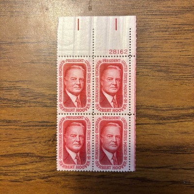 1965 5c Herbert Hoover Mint Stamp Plate Block #1269 | eBay