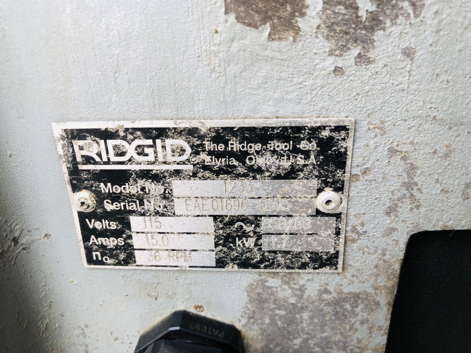 RIDGID 1233 PIPE THREADER/ THREADING MACHINE 115V 1/2"-3" WITHOUT DIE ...