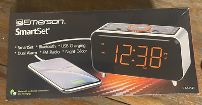 Emerson Radio SmartSet Alarm Clock Radio with Bluetooth Speaker ...