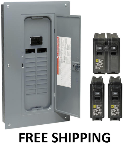 Square-D 100-Amp 20-Space 40-Circuit Indoor Main-Breaker Panel Load ...