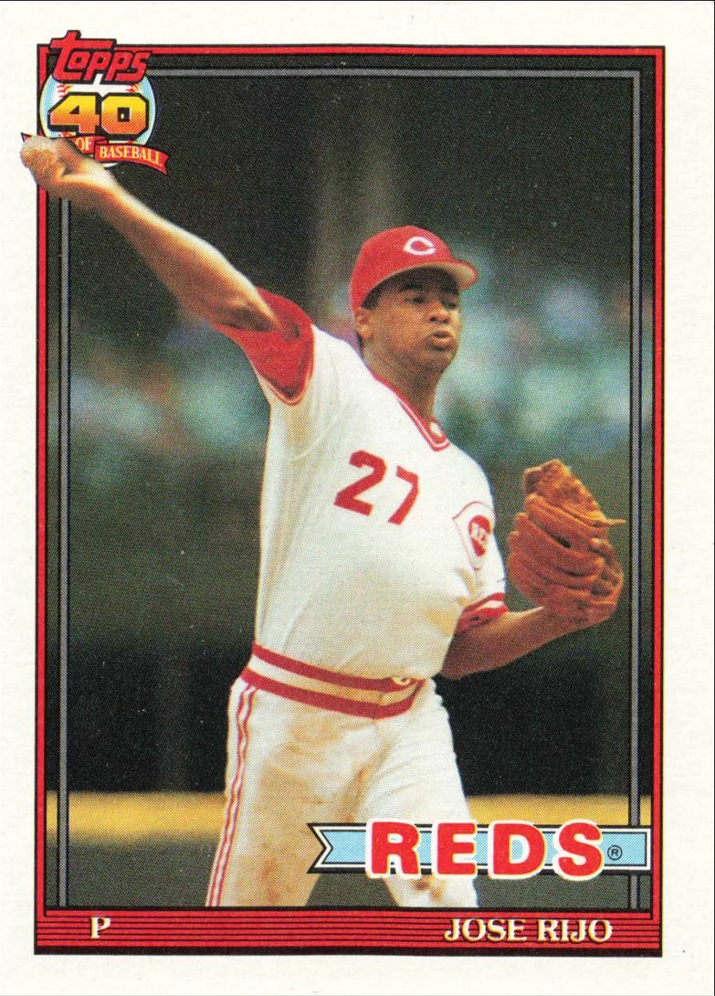 1991 Topps Baseball Jose Rijo Cincinnati Reds #493 | eBay