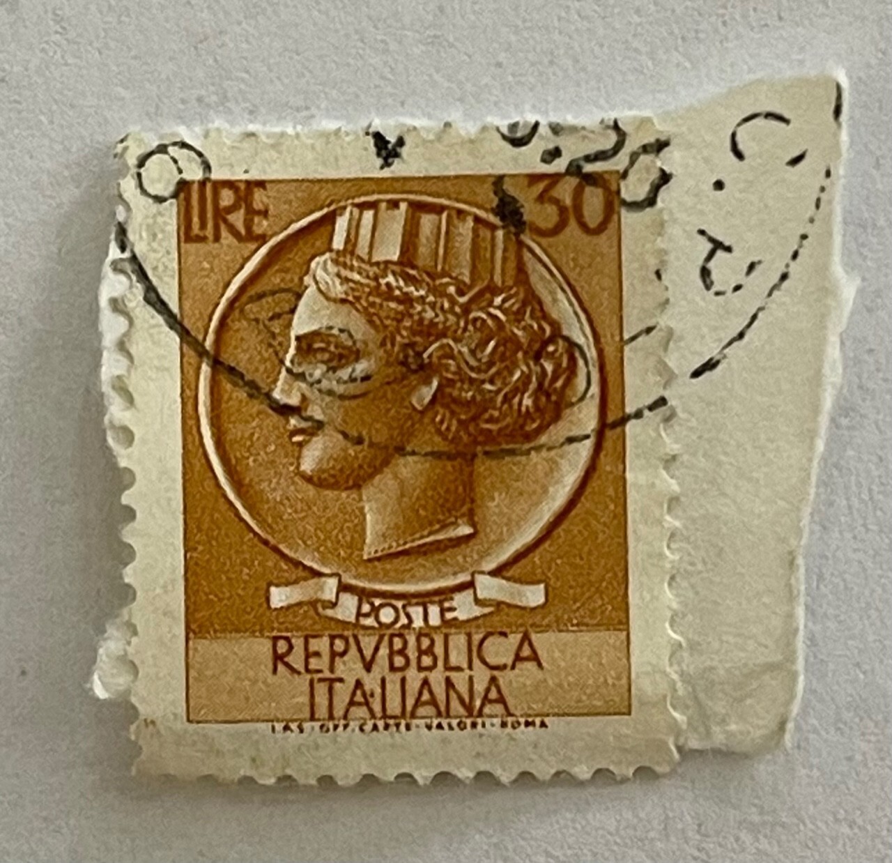 Poste Repubblica Italiana 30 Lire Postage Stamp Italy Roma Cancelled | eBay