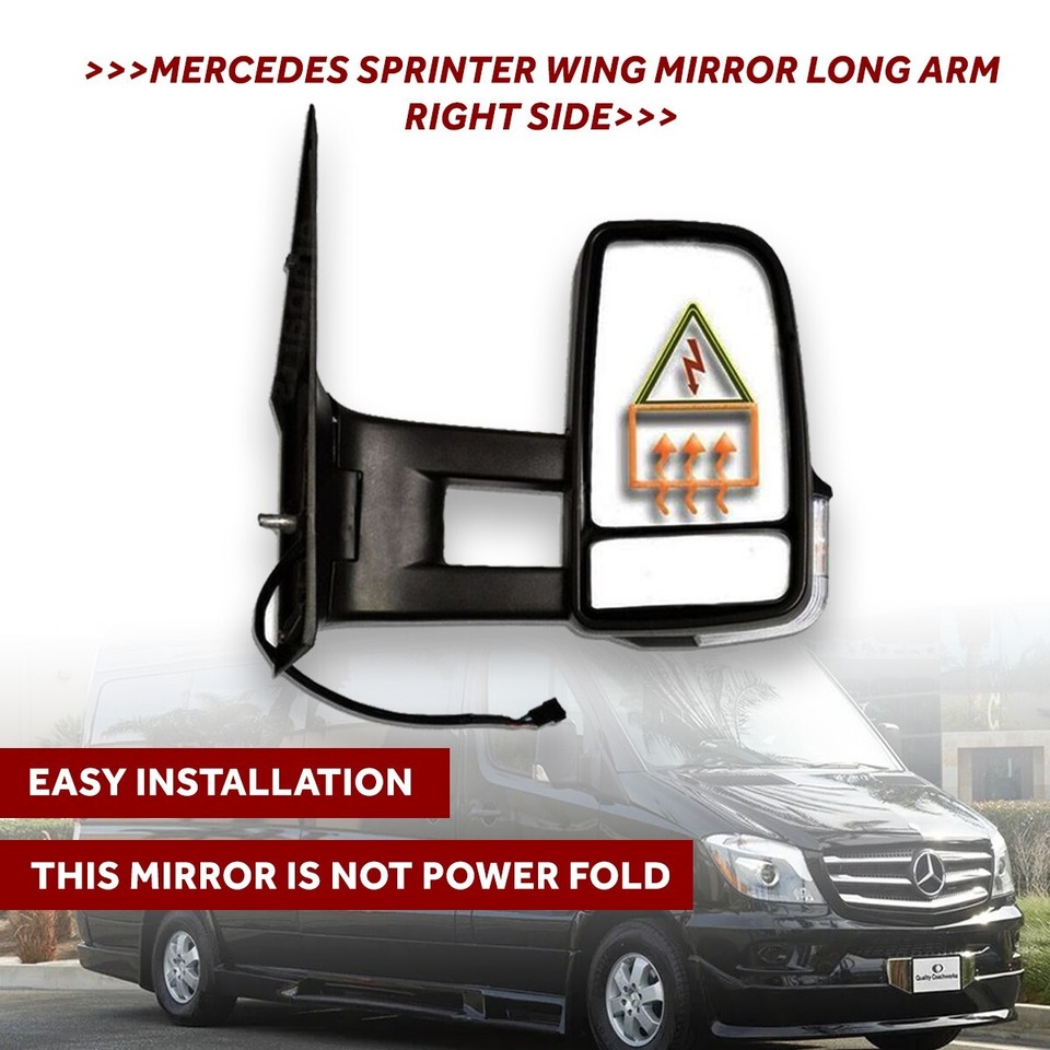 Mercedes Sprinter Mirror Long Arm Electric Heated Right Passenger Side ...