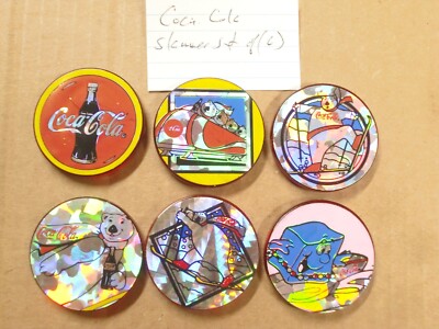 POGS/MILKCAPS "COCA-COLA" PLASTIC SLAMMERS BY COLLECT-A-CARD SET OF ALL ...
