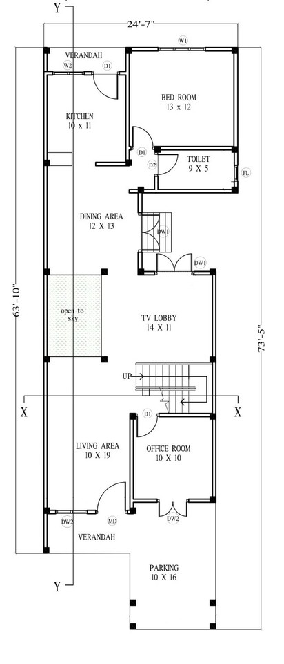 Modern House Plan Box Type 3D images DWG CAD File And PDF For Blueprint ...