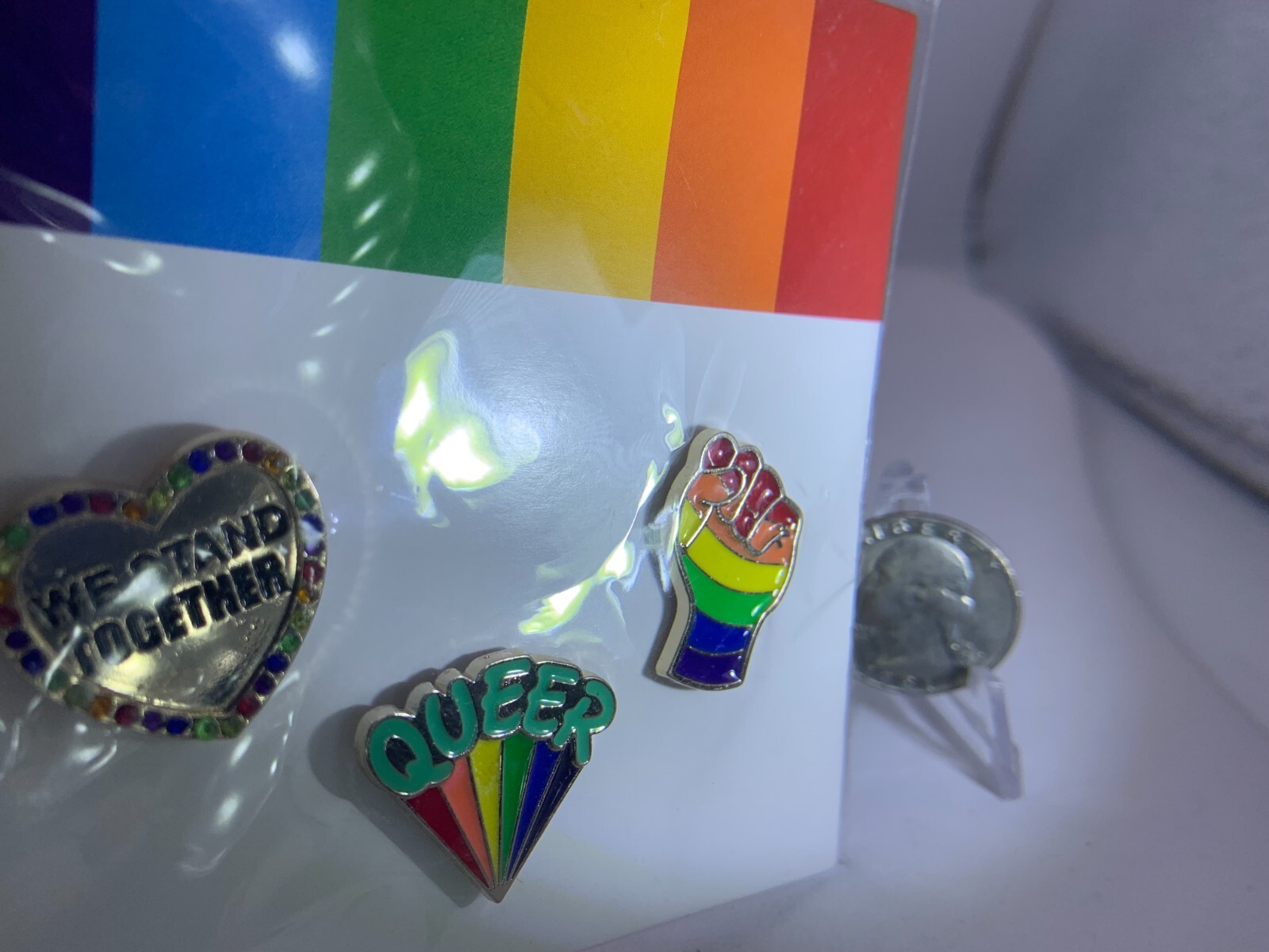 LGBTQ Pin Badge Gender Identity Pronoun Enamel NOSWT Vintage Tack Pins ...