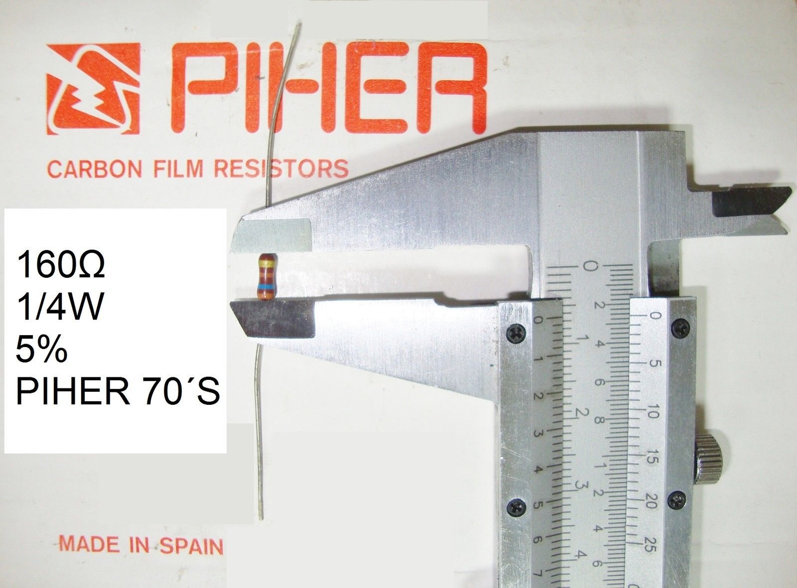 VINTAGE PIHER RESISTOR. 1/4W 160R 160Ohm 5% *4 PC* NEW ORIGINAL 1970 ́S ...