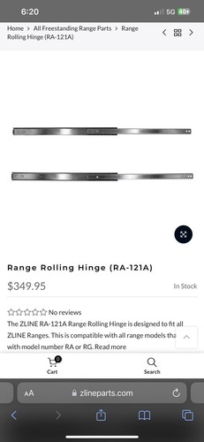 Zline Range Rolling Hinge Oven Parts Slide Shelf Rg 36 | eBay