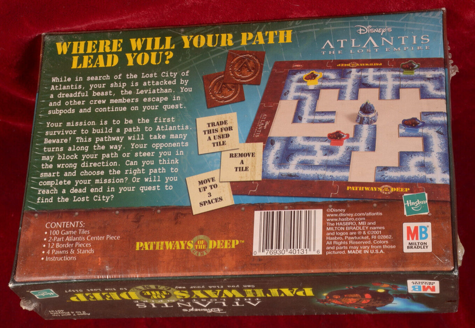 Disney Atlantis Pathways of the Deep Game Milton Bradley 2001 Brand New ...