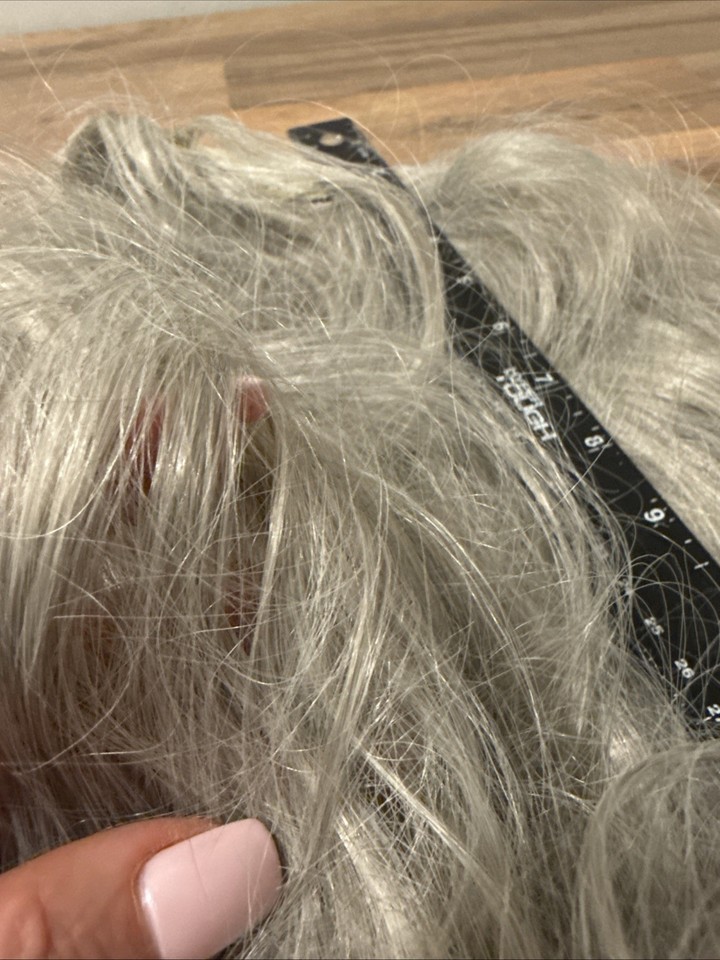 Synthetic Long Gray Wiglet Crown Topper Wavy 15”+ Clip In | eBay