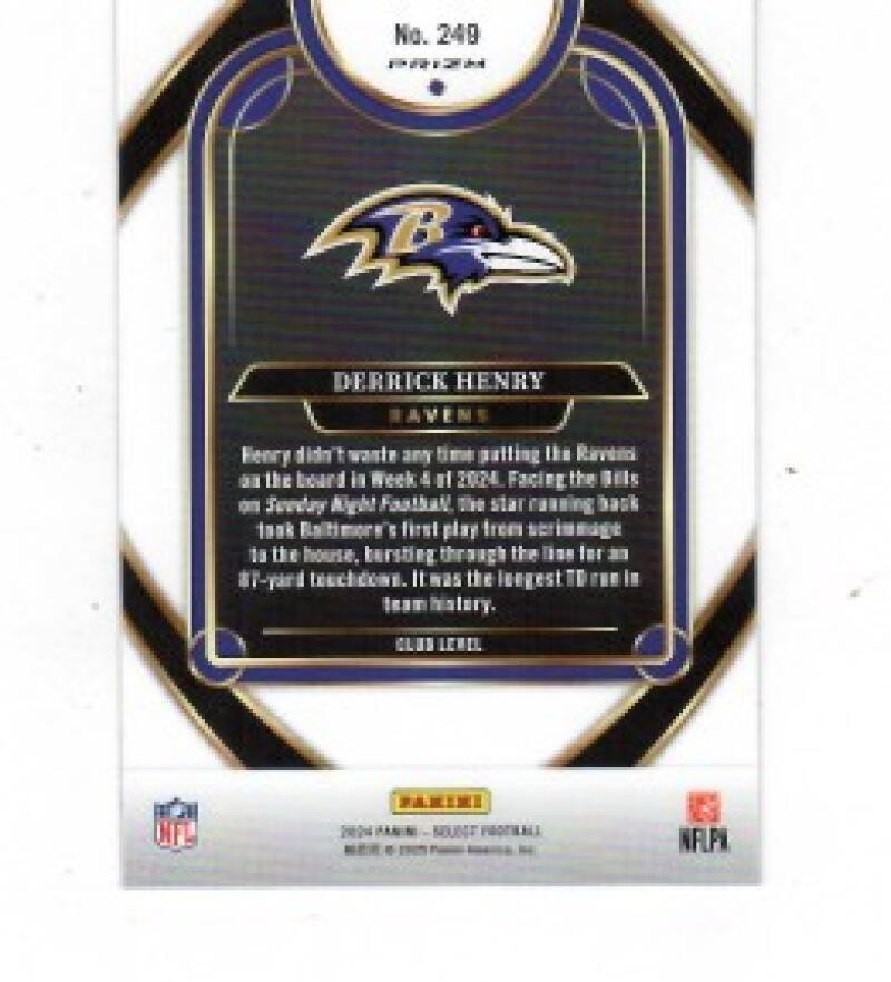 2024 Select Black and Orange Prizm Shock #249 Derrick Henry Club Level ...