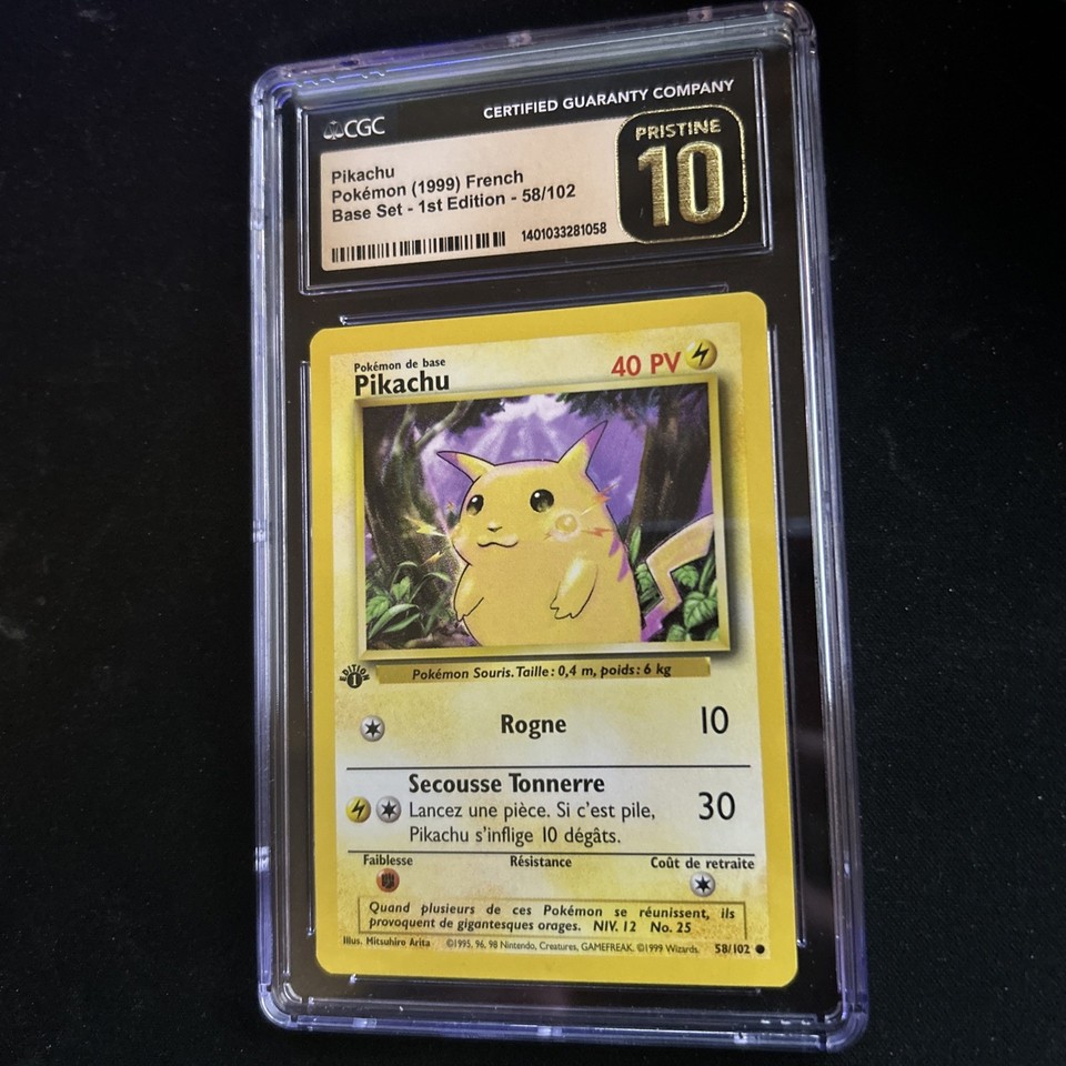 1999 French Pikachu 1st Edition CGC Black Pristine 10 Base Set RARE ...