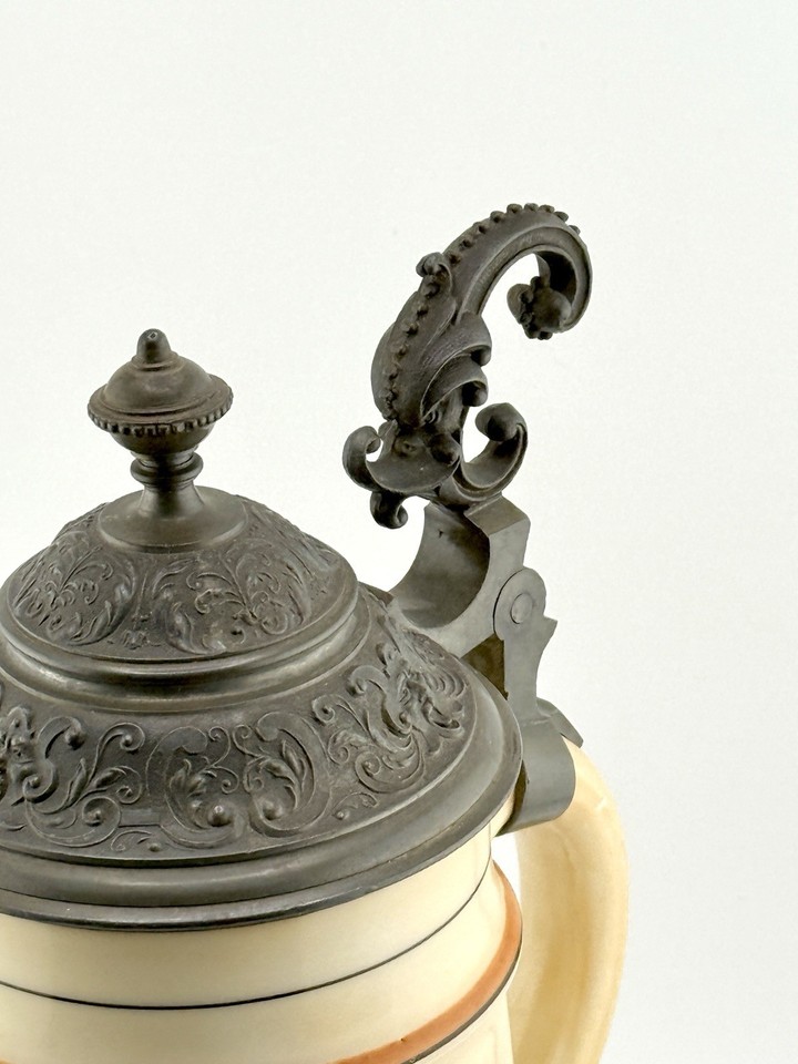 Vintage German Lithophane Beer Stein Aus Reichenhall Pewter Lid 0.5L ...