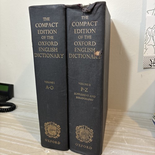 Compact Edition Of The Oxford English Dictionary 1971 Vol 1-2 NO BOX ...