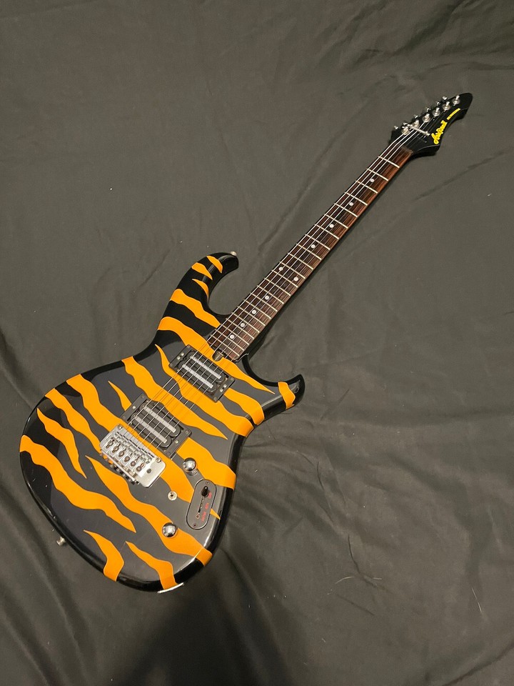 1984 Aria Pro II RS Inazuma Orange/Black Tiger Stripe Guitar W/OHSC | eBay